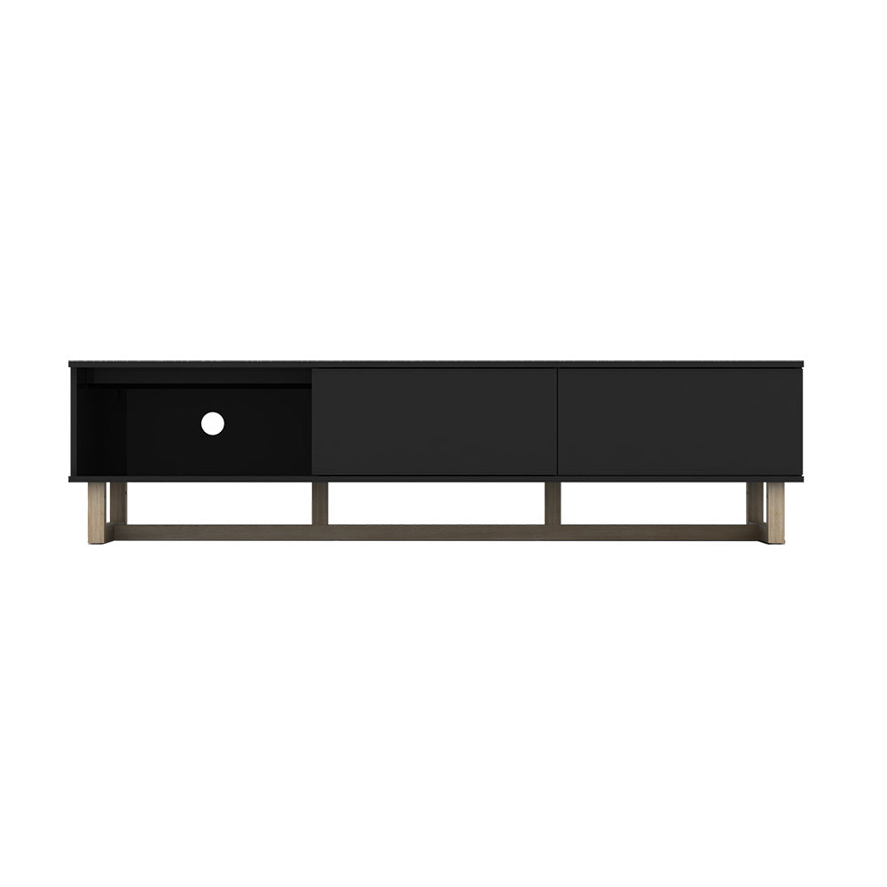 AVS 1800mm Raze Modular TV Stand in Gloss Black With Oak Legs (RZ1800B ...