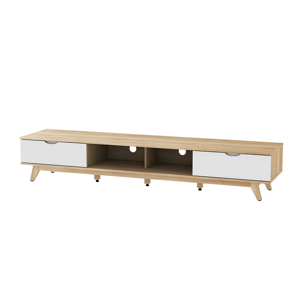 AVS 2000mm Superlow TV Cabinet in White/Oak (SL2000SOWS) – Arisit