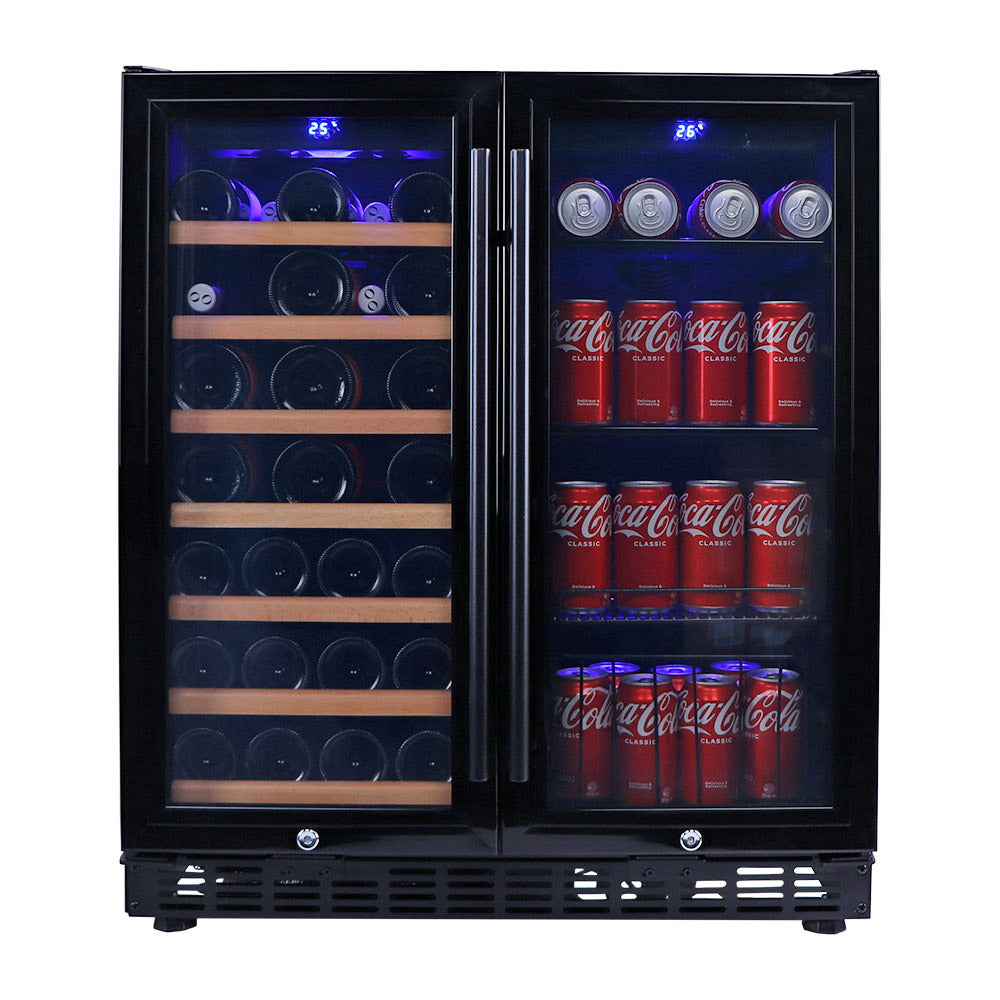 Smart Double Door Wine Fridge Drinks Chiller in Black SMAWC66BN Arisit